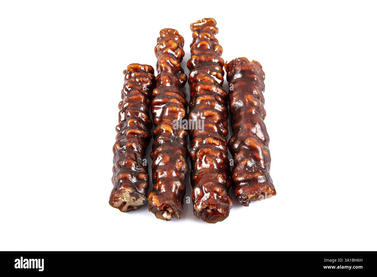 Grape Molasses Sausage with Walnuts. Traditional Turkish dessert ...