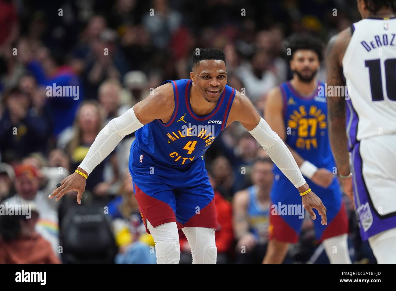 Denver Nuggets guard Russell Westbrook (4) in the second half of an NBA ...