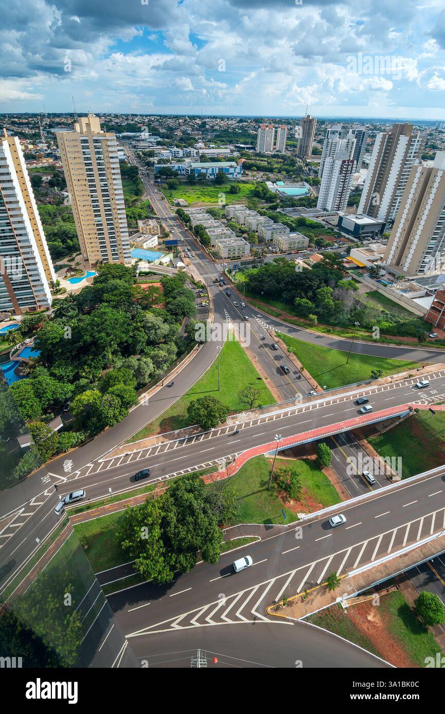 Aerial view of Ceara avenue of Campo Grande city. Campo Grande MS ...