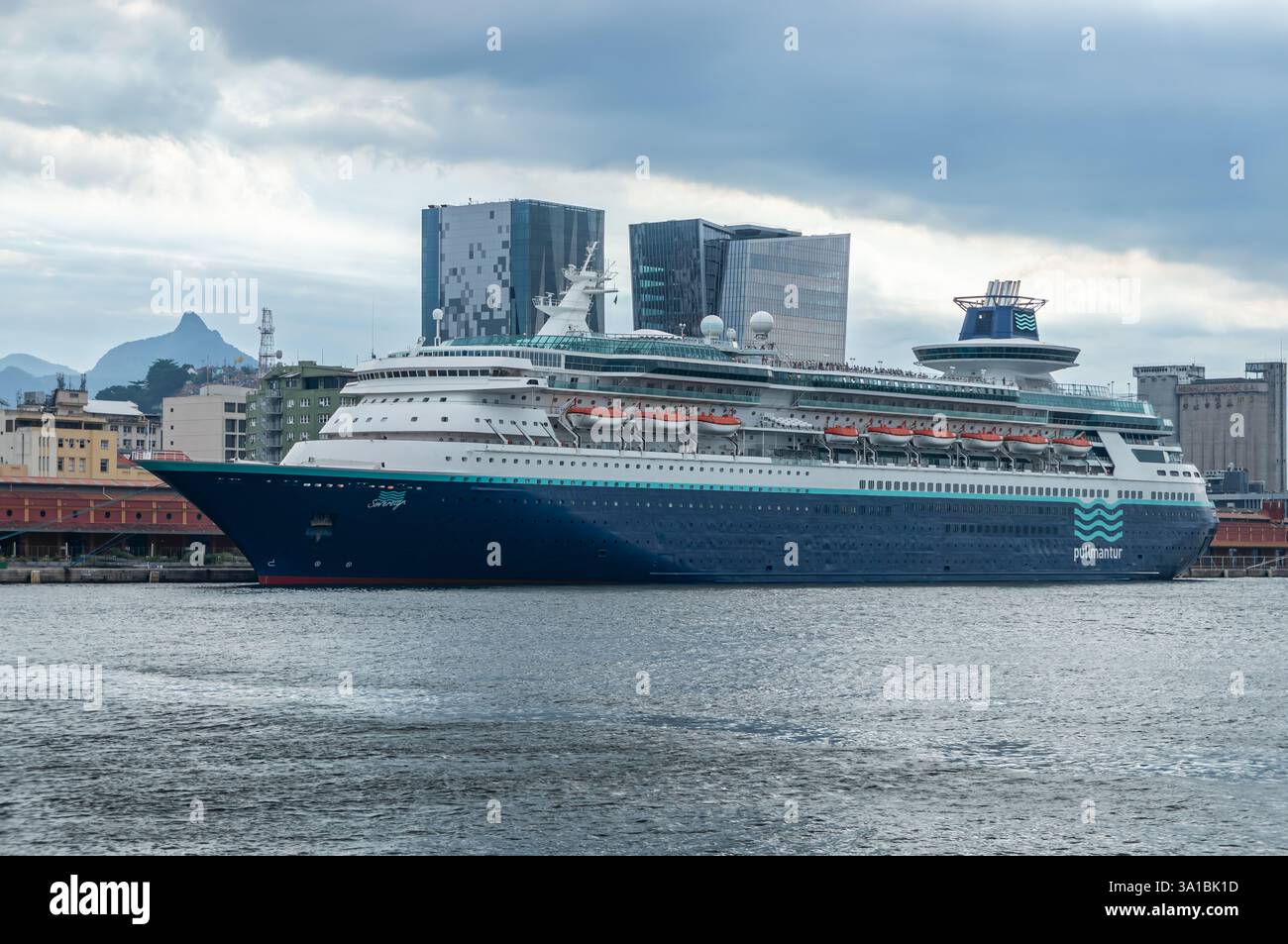 MS Sovereign passenger cruise ship docked at Mauá pier in Rio’s Centro ...