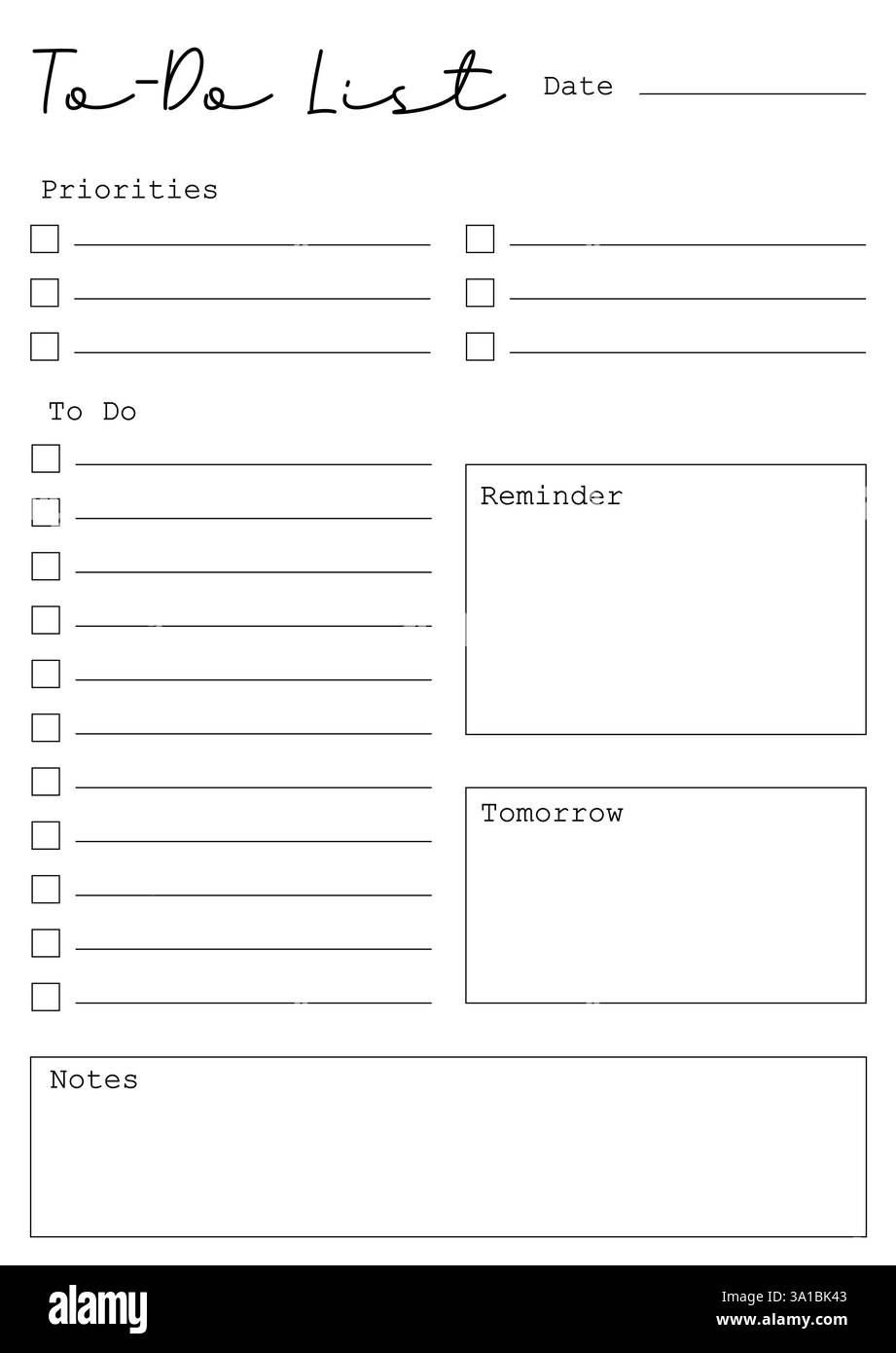 Stylish To-Do List Daily Planner Template A4, Simple Task Planner ...