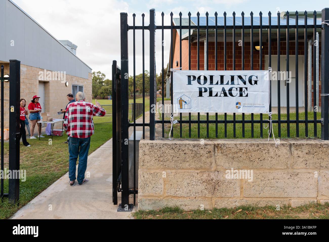 Voters arrive on polling day for the WA State Election at Calista ...