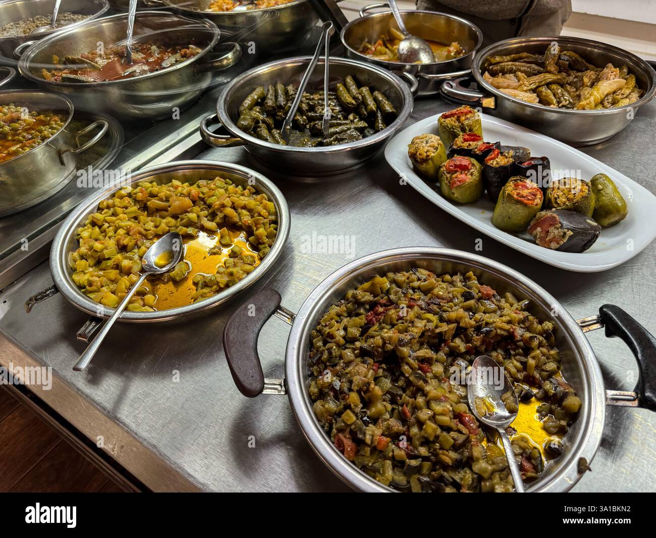 Turkey, Turkiye. Lunchtime Turkish Meze Buffet Stock Photo - Alamy