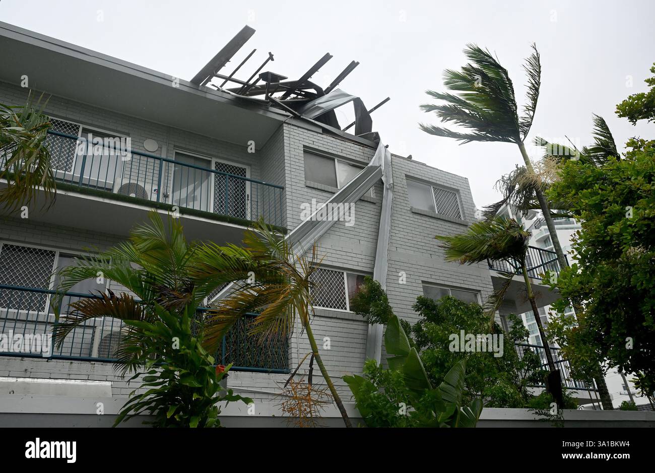 Gold Coast, Australia. 08th Mar, 2025. Damage is seen to holiday ...