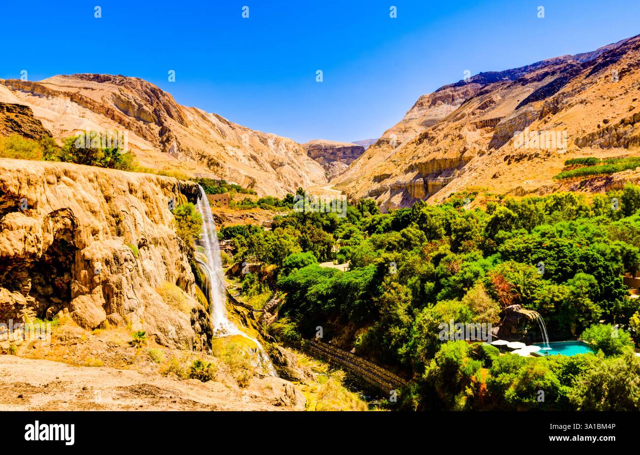 Ma'in Hotsprings, Waterfalls, Valley, and resort Stock Photo - Alamy