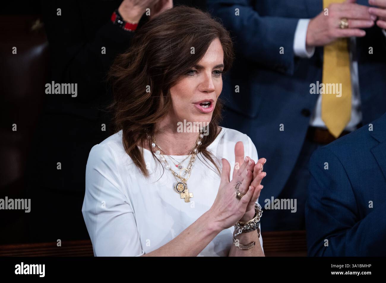 UNITED STATES - MARCH 4: Rep. Nancy Mace, R-S.C., cheers during ...