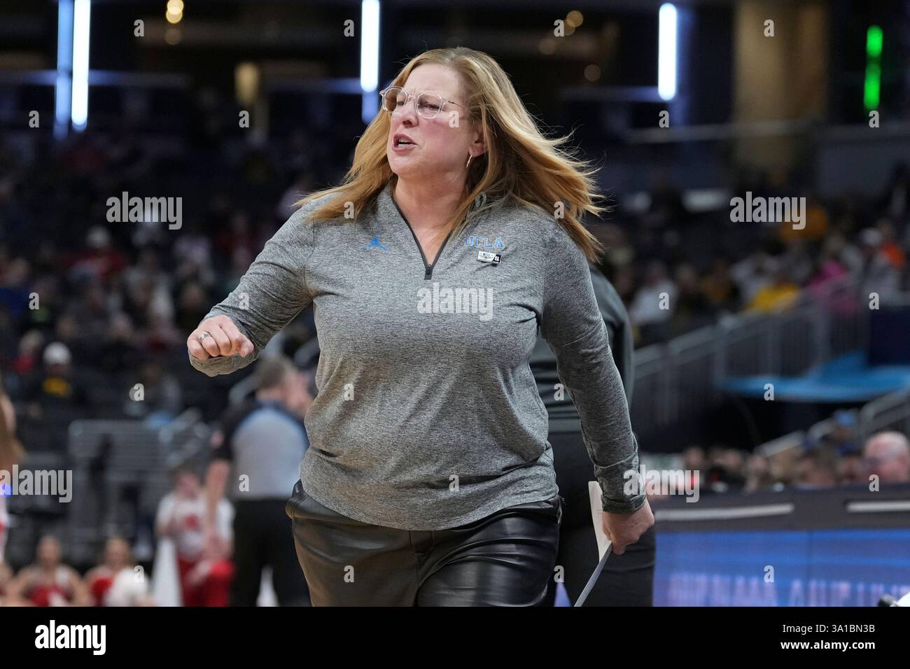 UCLA head coach Cori Close watches against Nebraska during the second ...