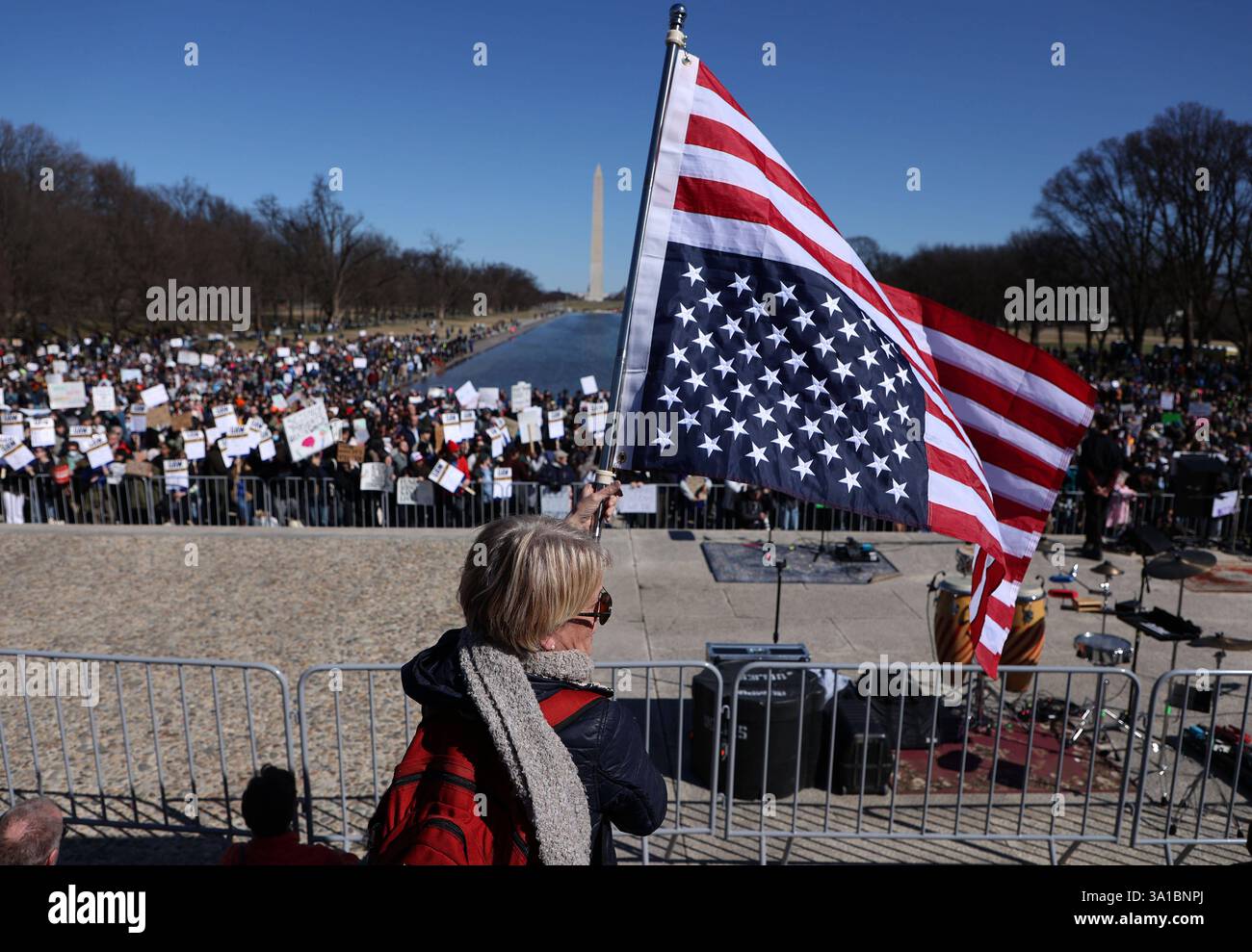 Demonstrators take part at the Stand Up for Science rally in Washington ...