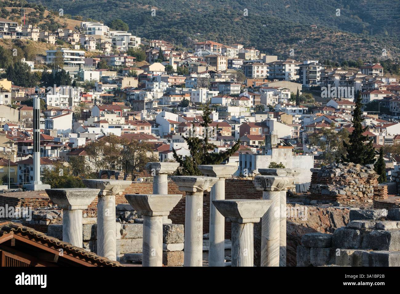 Turkey, Turkiye. View of Selcuk from the Basilica of Saint John Stock ...