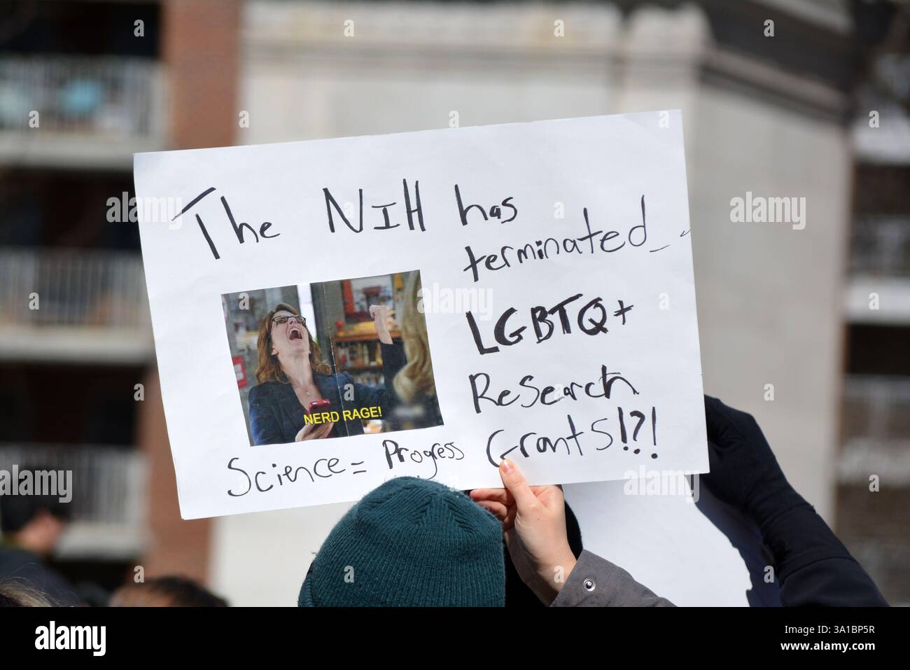 Demonstrators at a Stand Up For Science rally in Washington Square Park ...