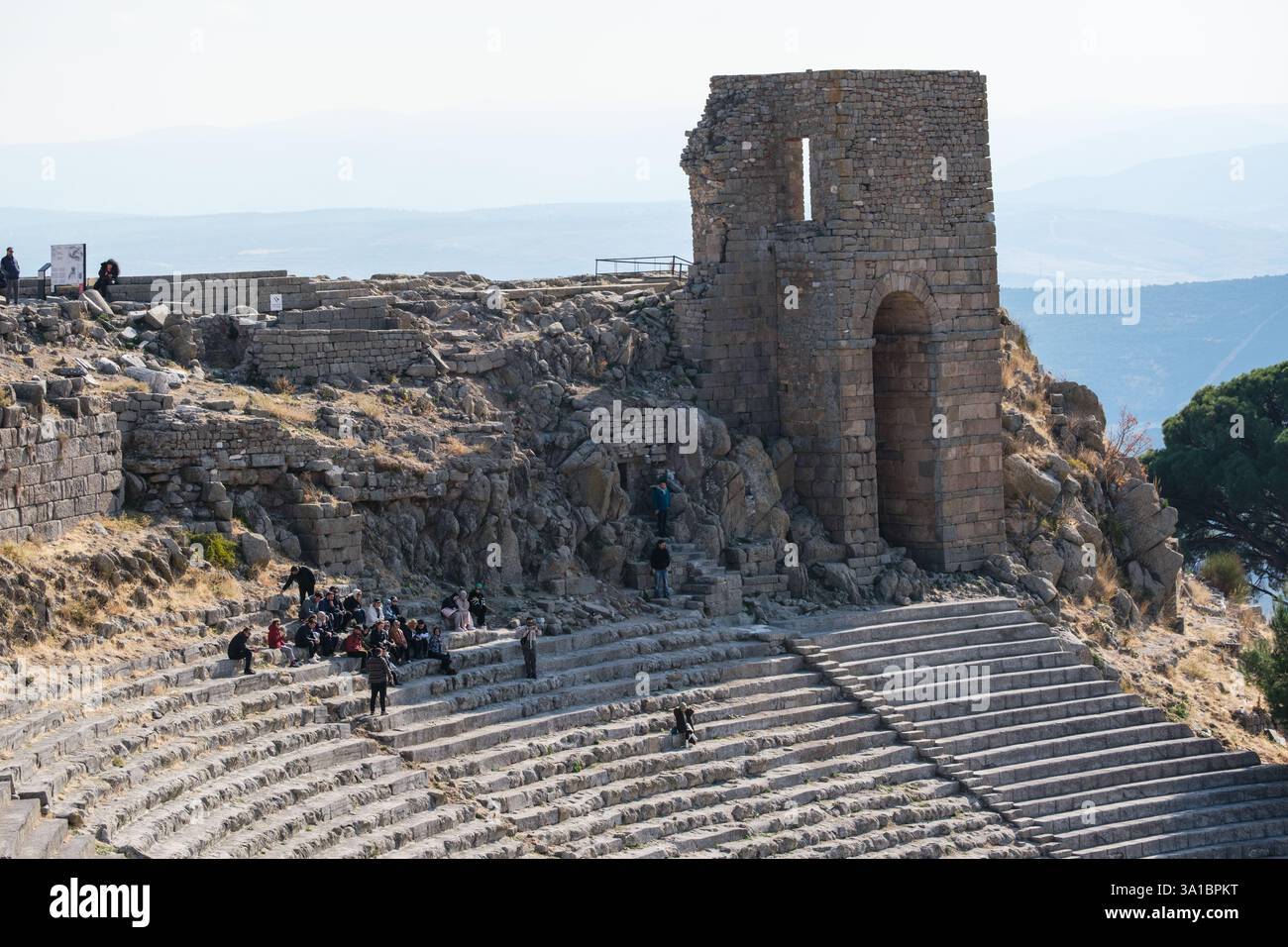 Turkey, Turkiye. Theater of Pergamon, 3rd. Century B.C., the steepest ...