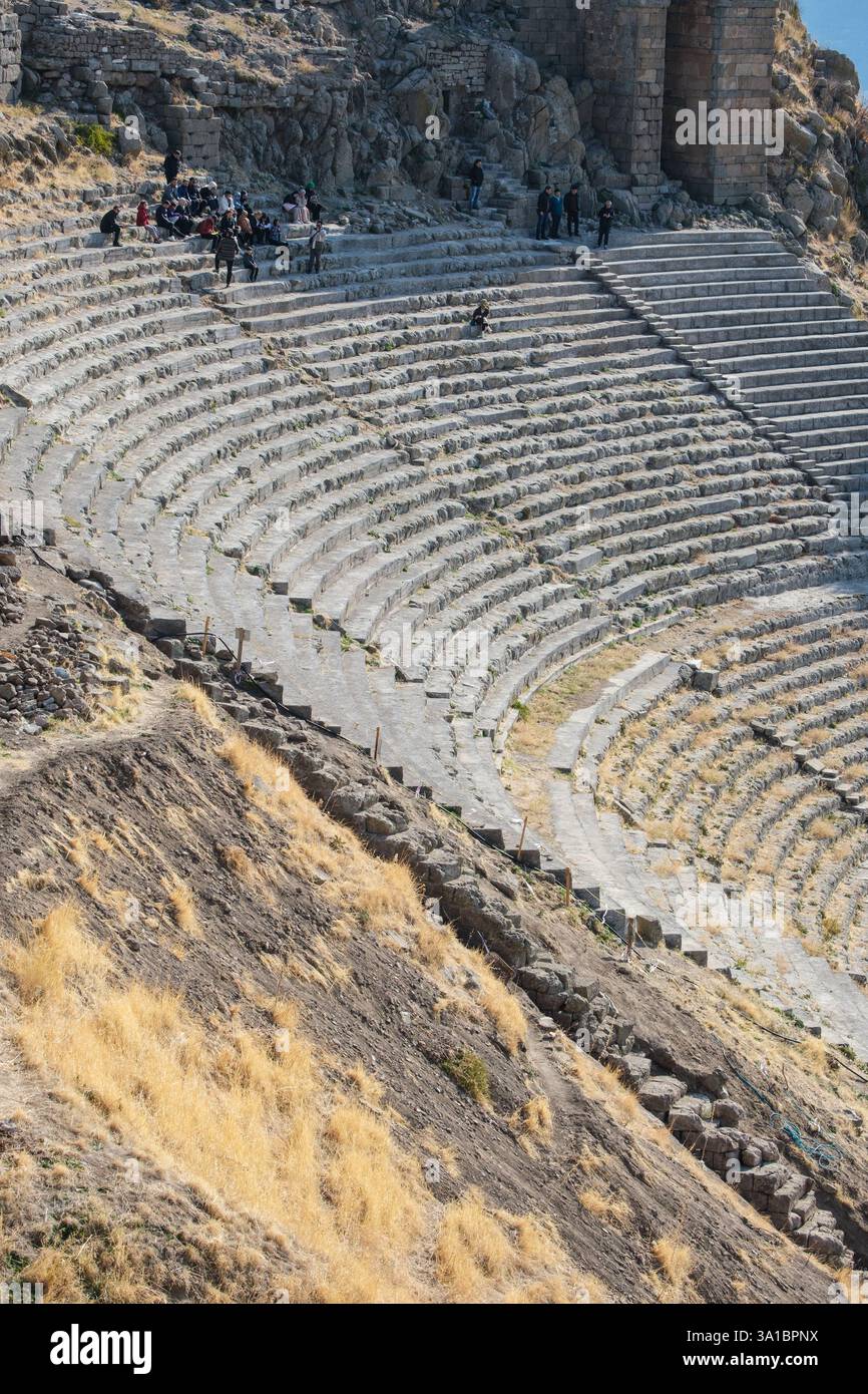 Turkey, Turkiye. Theater of Pergamon, 3rd. Century B.C., the steepest ...
