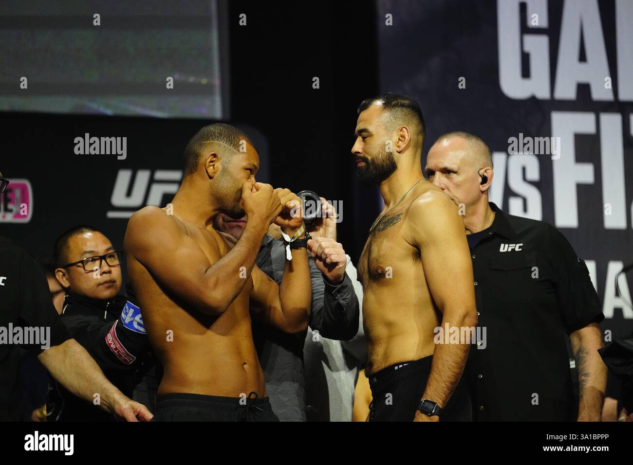 LAS VEGAS, NV - MARCH 7:Djorden Santos and Ozzy Diaz faceoff at UFC313 ...