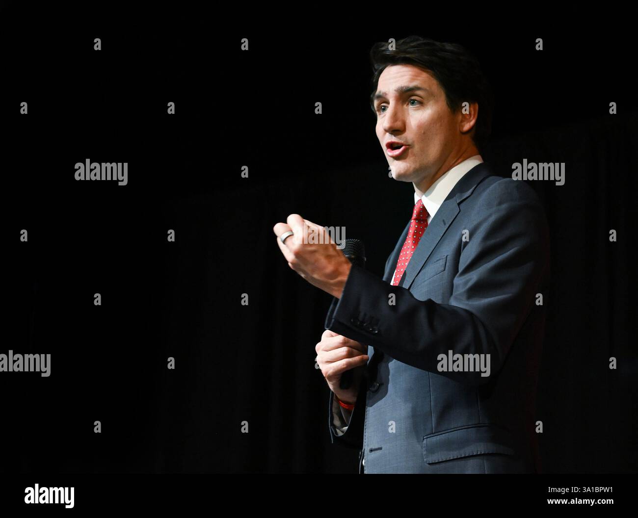 Montreal, Canada. 07th Mar, 2025. Prime Minister Justin Trudeau speaks ...