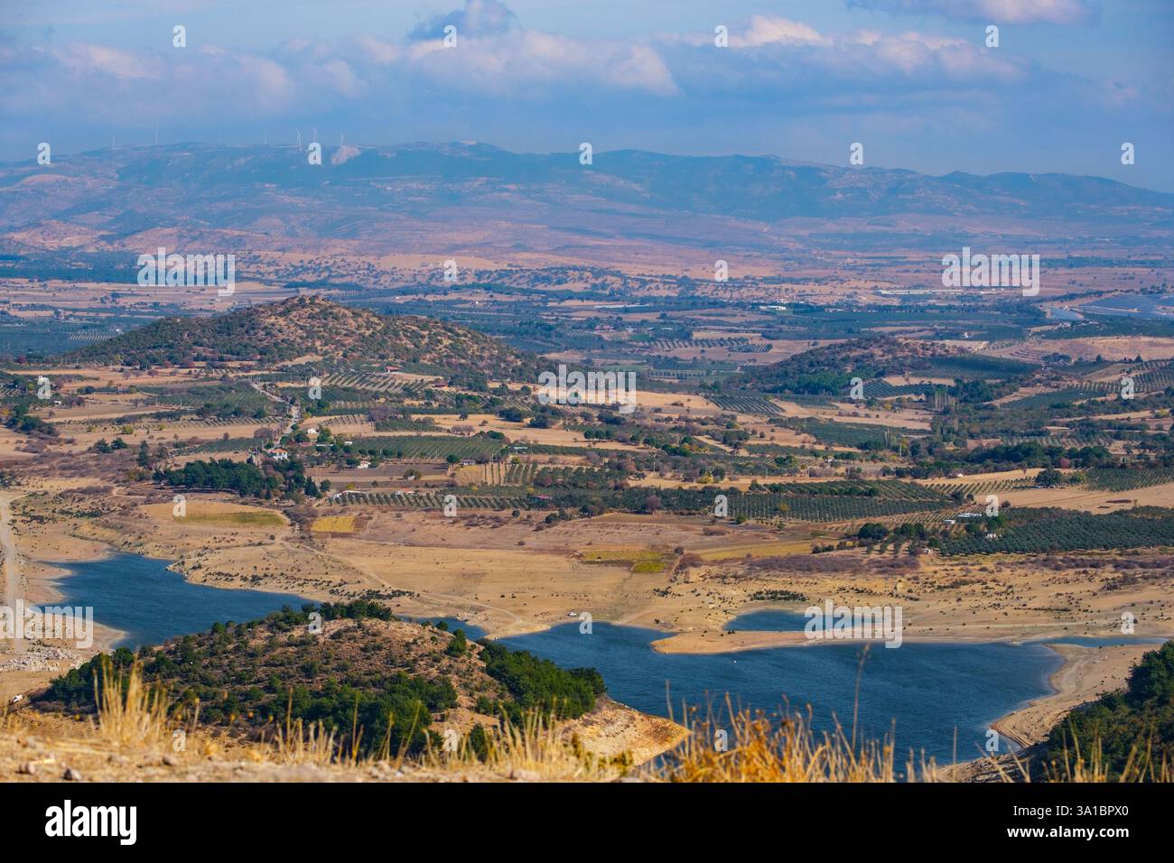 Bergama, Turkey, Turkiye. Kestel Resevoir, Agricultural Land, View from ...