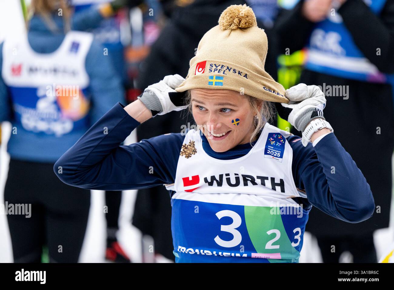 Trondheim, Norwegen. 07th Mar, 2025. KARLSSON Frida (Schweden) im Ziel, NOR, FIS Nordische Ski ...