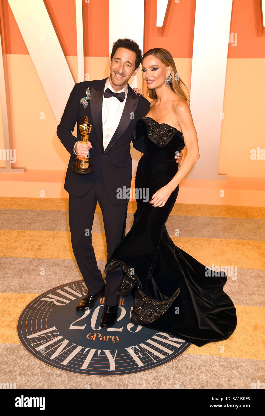 BEVERLY HILLS, CALIFORNIA - MARCH 02: Adrien Brody and Georgina Chapman ...