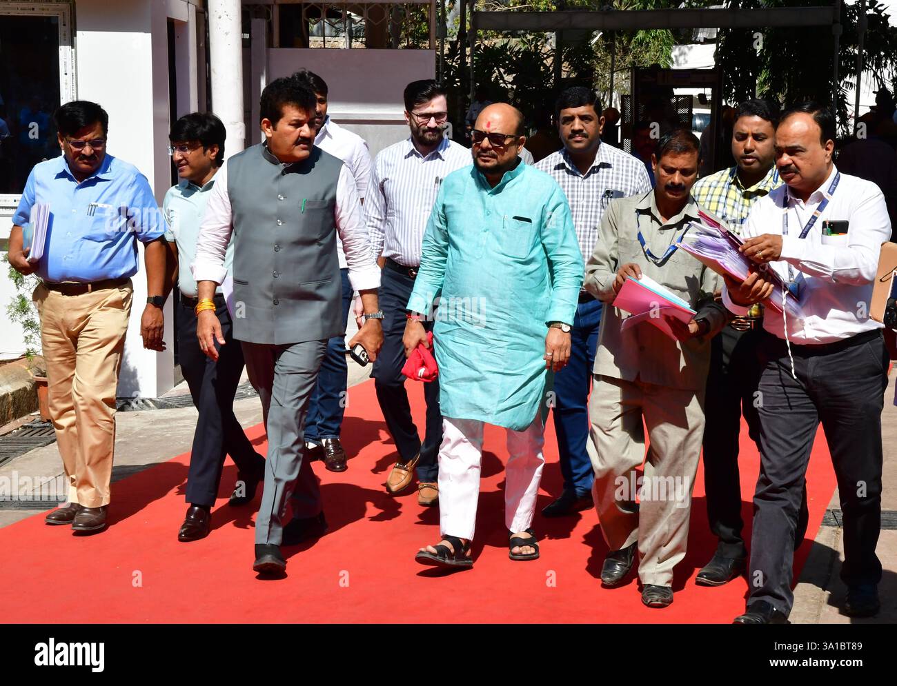 MUMBAI, INDIA - MARCH 7: Shivsena leader Gulab Patil and Shiv sena ...