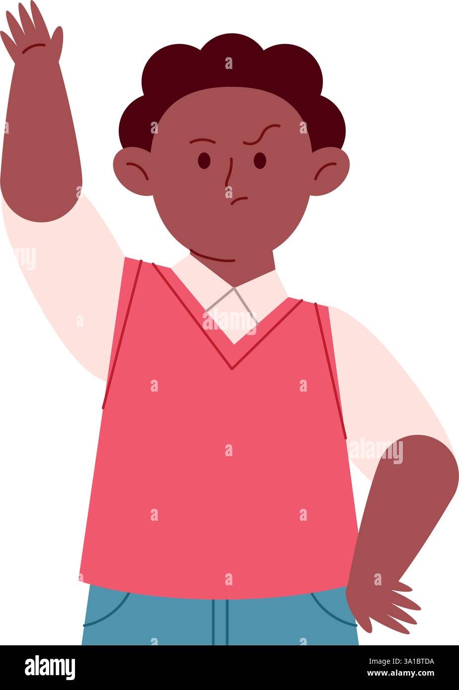 Confused Student Raising Hand Stock Vector Image & Art - Alamy