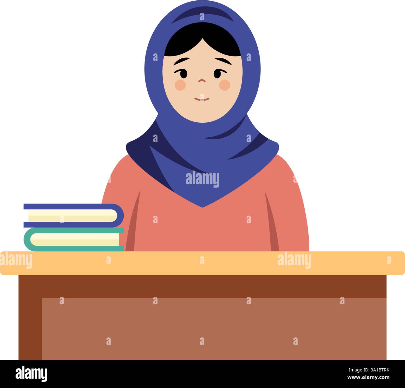 Hijab Student Muslim Sitting Stock Vector Image & Art - Alamy