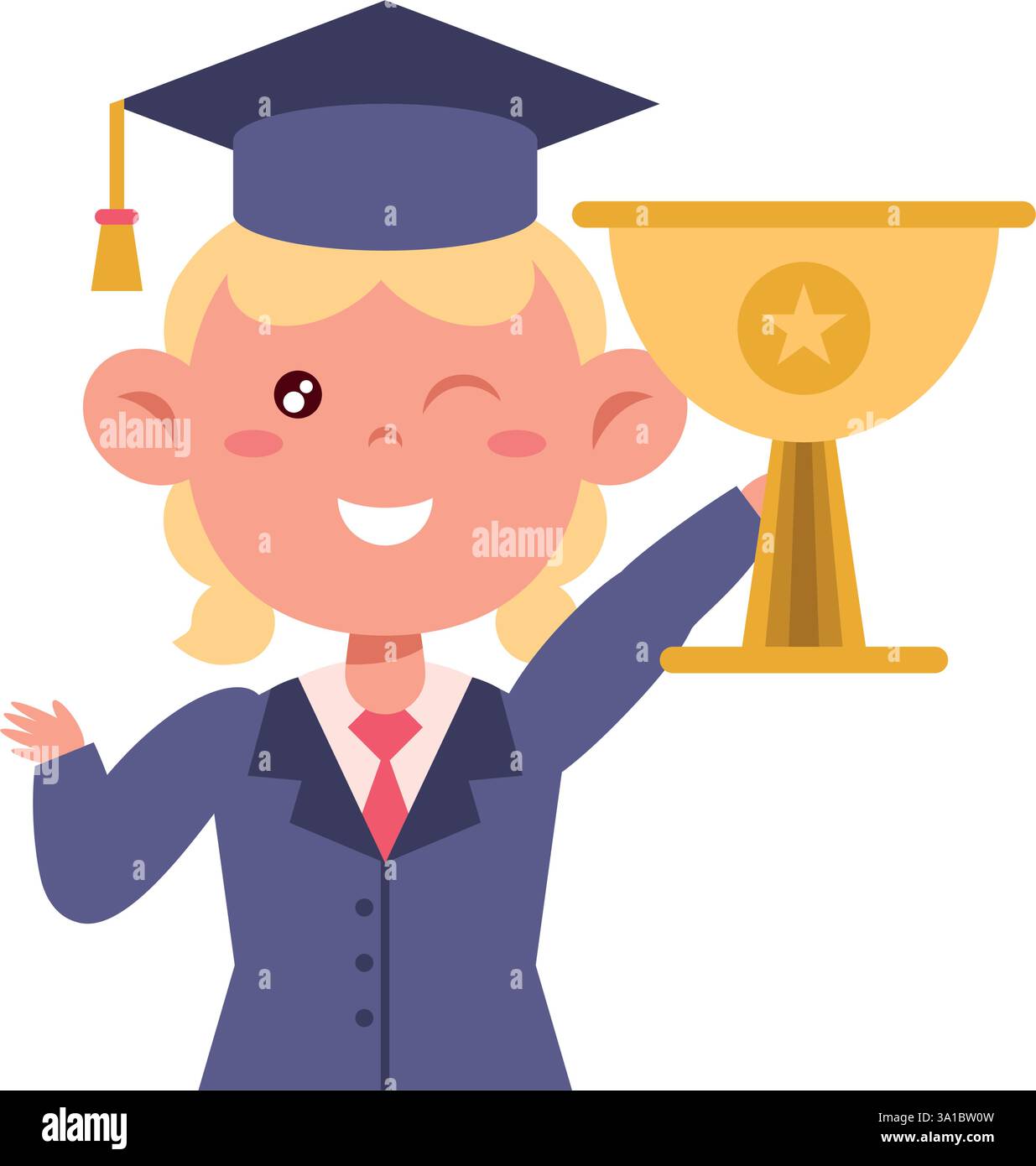 Best Student Graduation Trophy Stock Vector Image & Art - Alamy