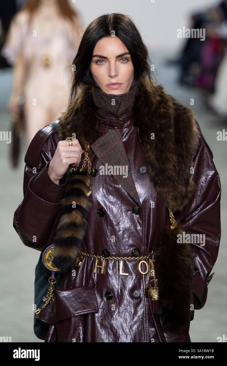 Paris, France. 06th Mar, 2025. Model Hilary Rhoda walks on the runway ...