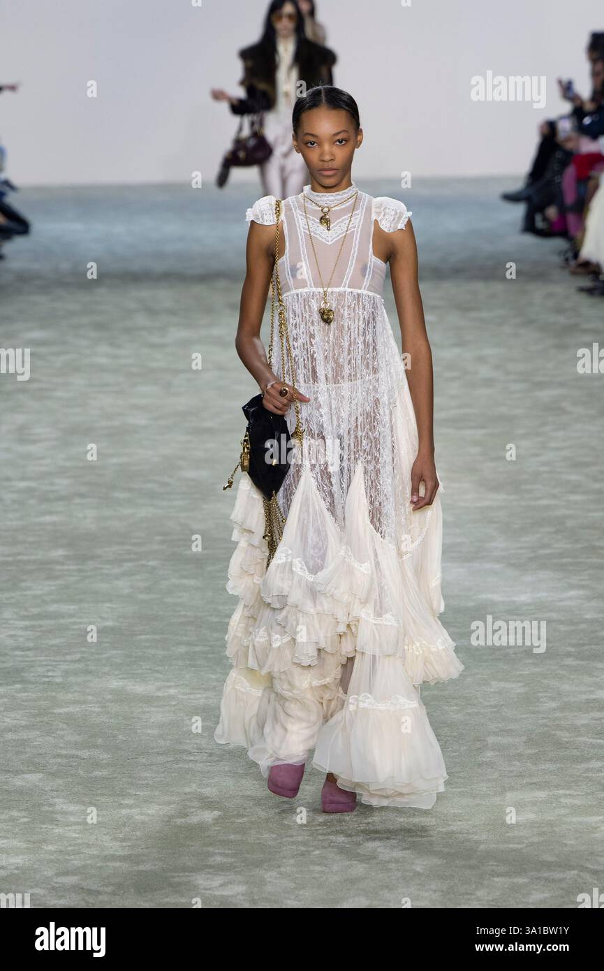 Model Blayse Jennings walks on the runway during the Chloe Ready to ...