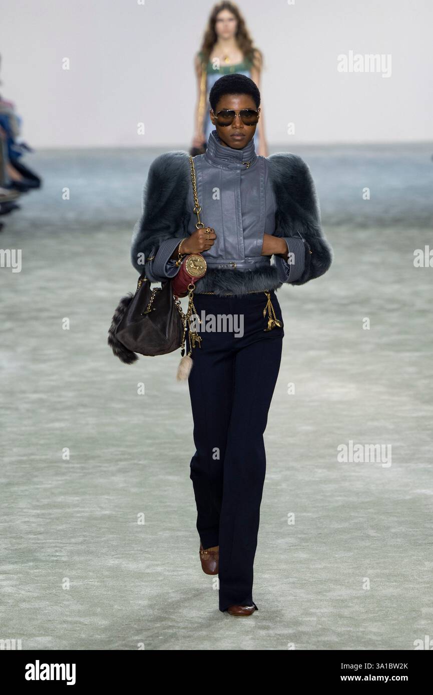 Paris, France. 06th Mar, 2025. Model Victoria Fawole walks on the ...