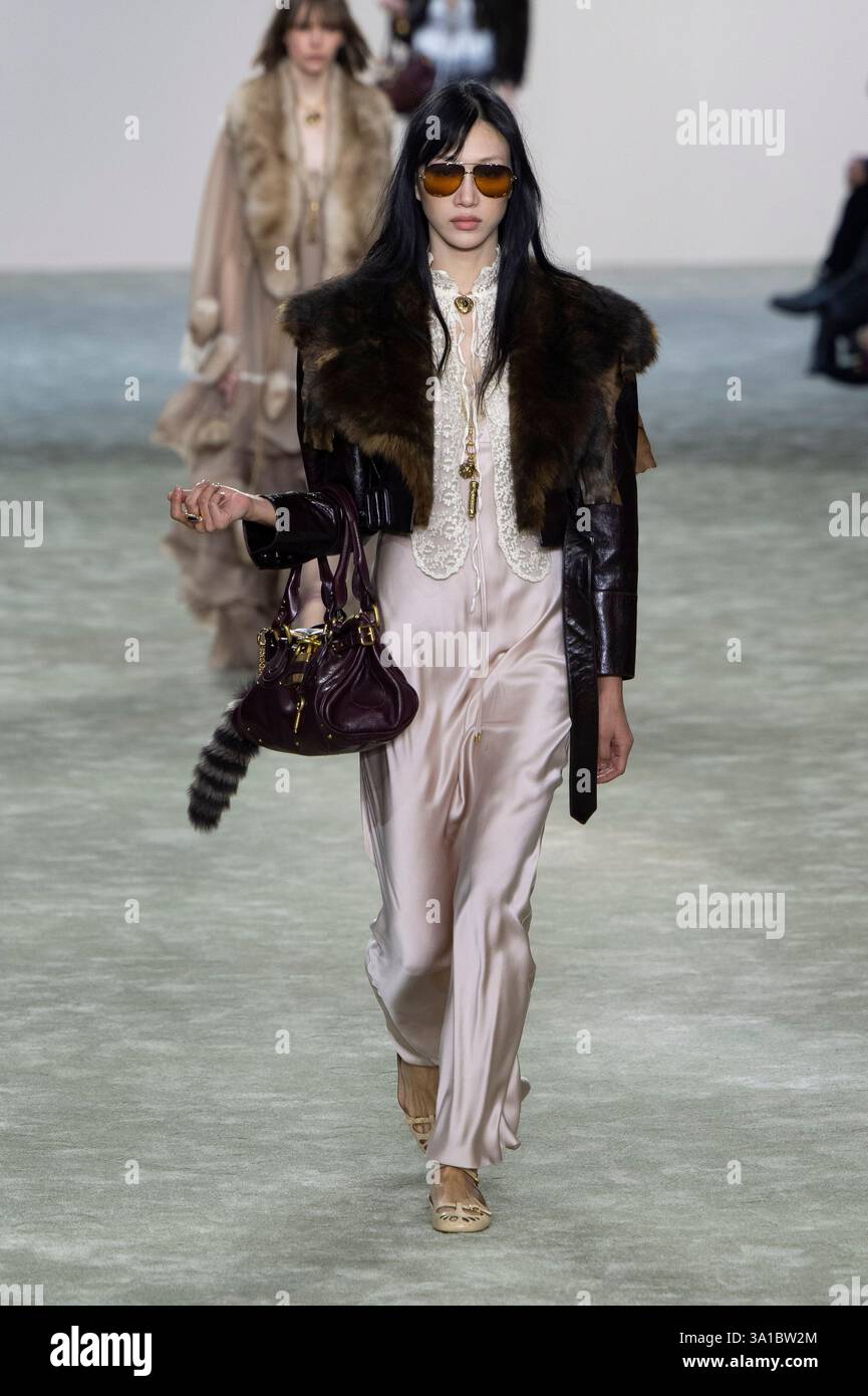 Paris, France. 06th Mar, 2025. Model Sora Choi walks on the runway ...