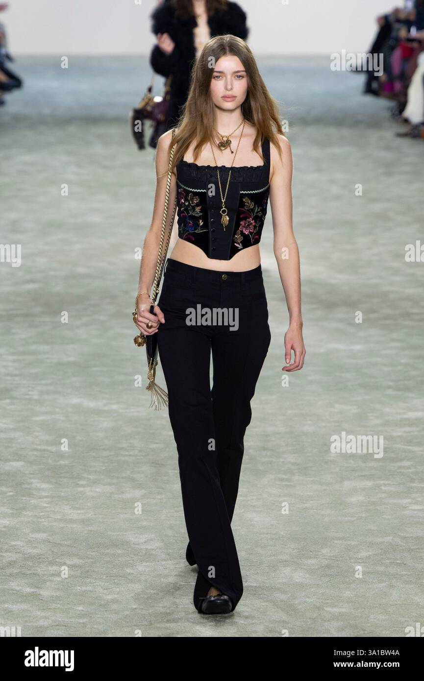 Model Stella Hanan walks on the runway during the Chloe Ready to Wear Fashion Show at Paris ...