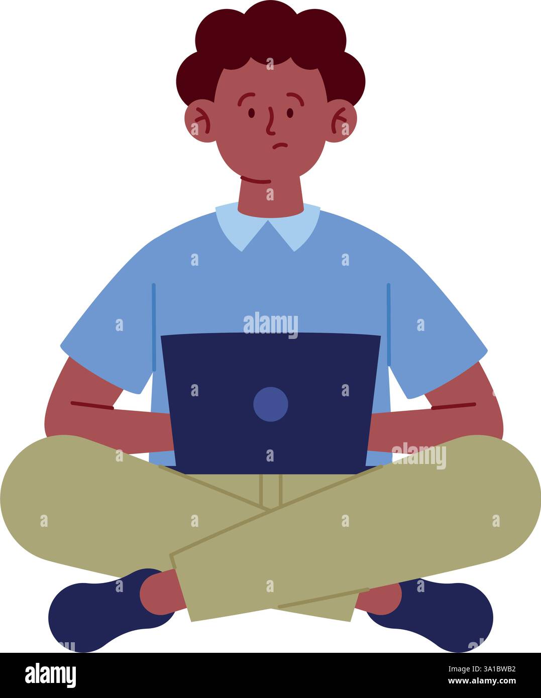 Student on Computer Sitting Stock Vector Image & Art - Alamy