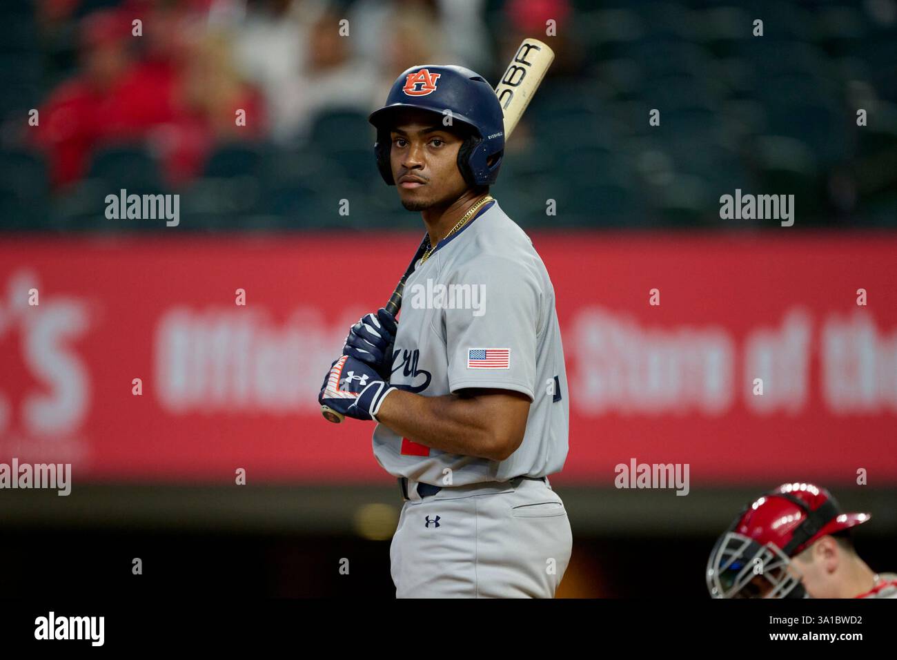 Auburn Tigers Chris Rembert (2) at bat during an NCAA baseball game ...