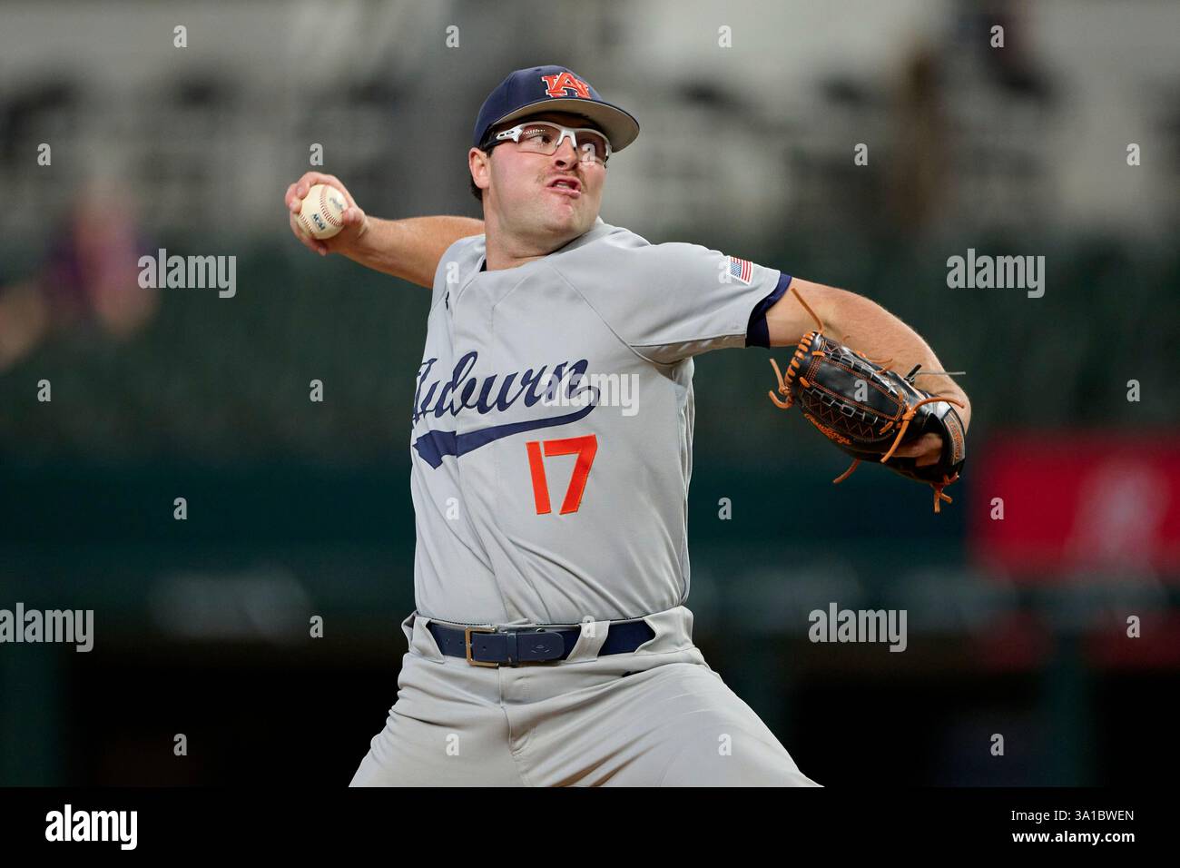 Auburn Tigers pitcher Samuel Dutton (17) during an NCAA baseball game ...