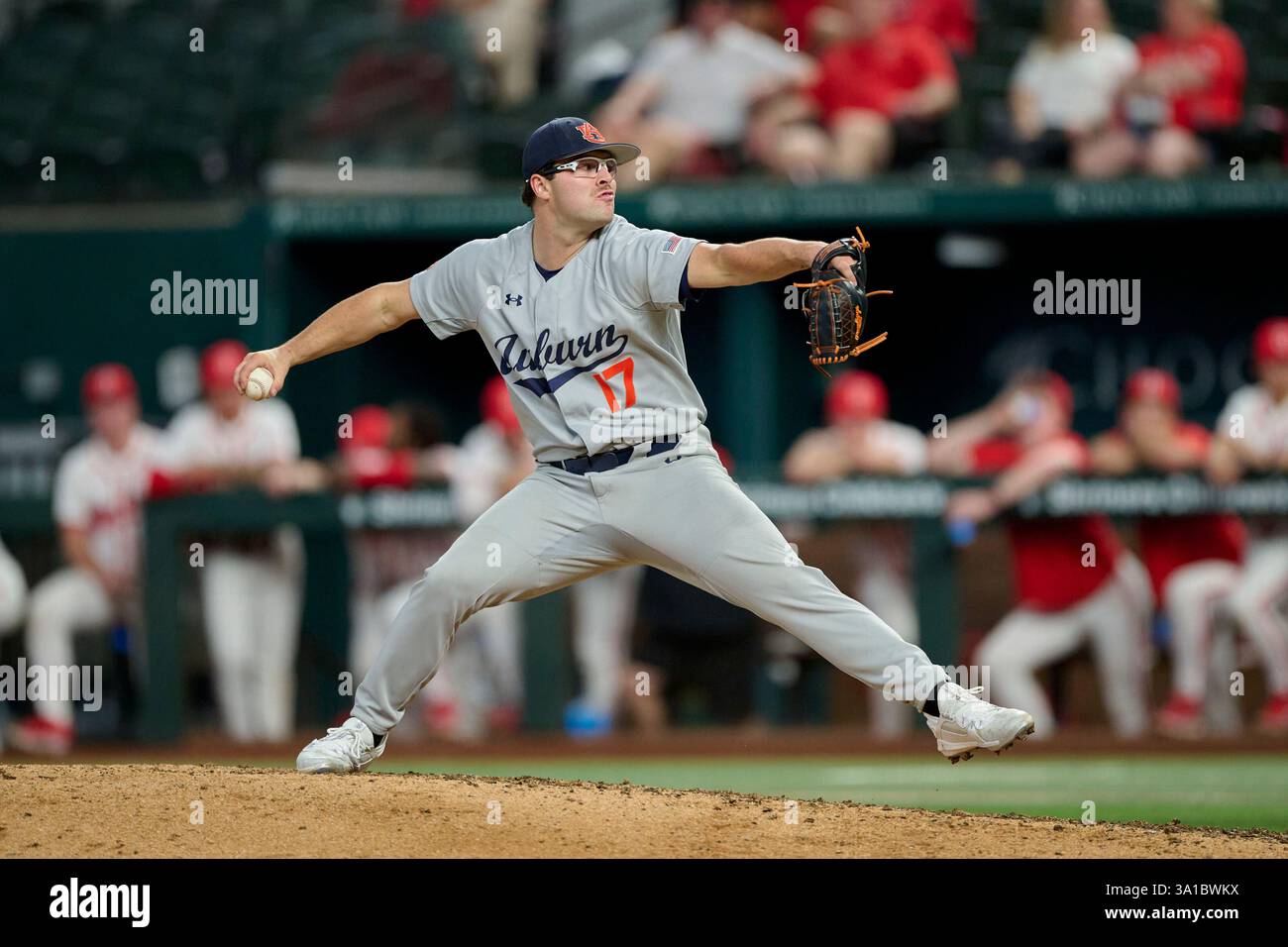 Auburn Tigers pitcher Samuel Dutton (17) during an NCAA baseball game ...