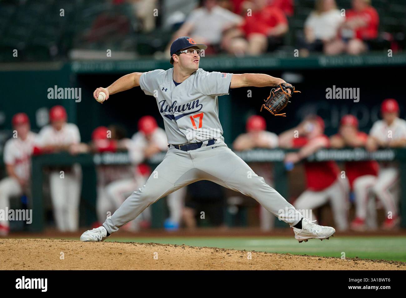 Auburn Tigers pitcher Samuel Dutton (17) during an NCAA baseball game ...