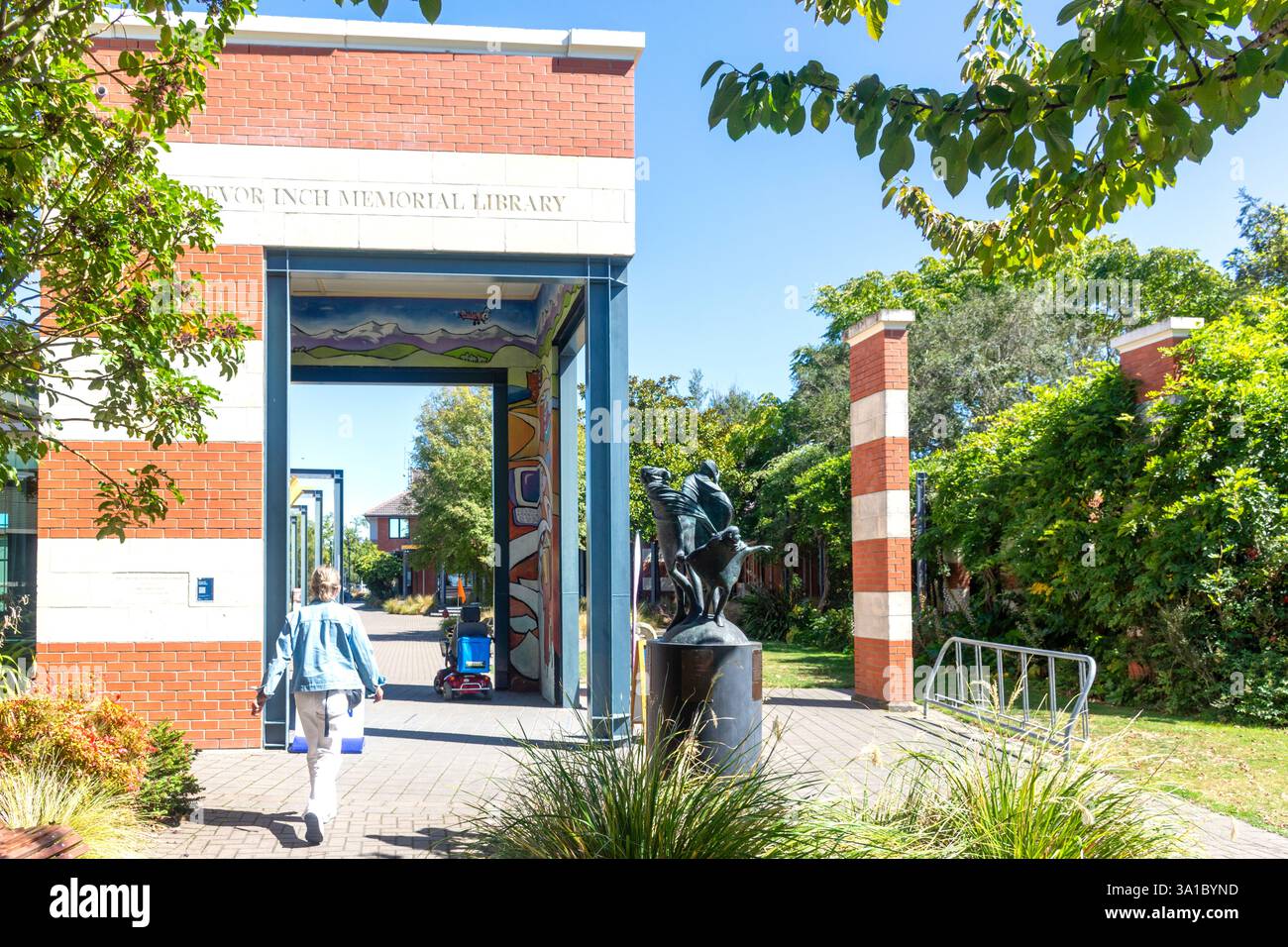 Entrance to The Trevor Inch Memorial Library, Percival Street, Rangiora, Canterbury Region ...