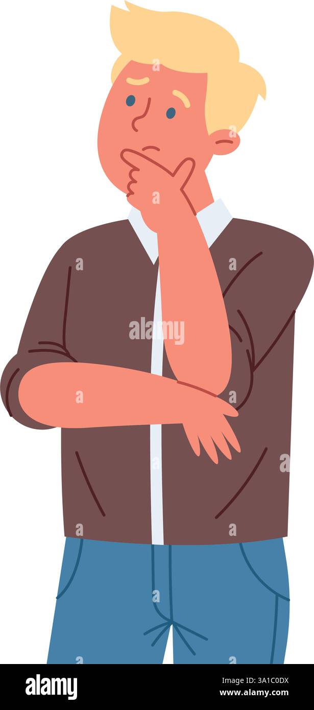 Person Thinking with Arms Crossed Decision Making Stock Vector Image ...