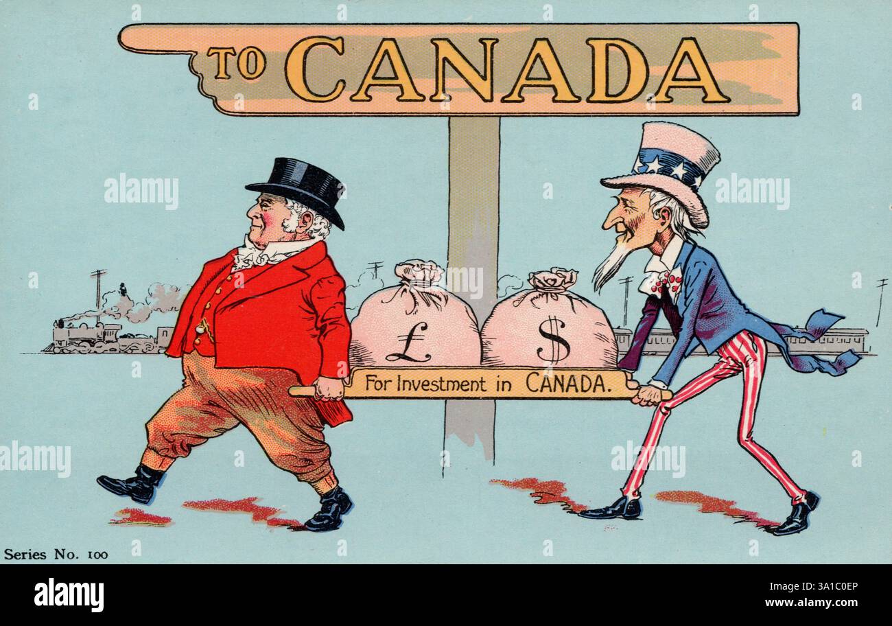 John Bull and Uncle Sam Going to Canada with Investment Money, approx ...