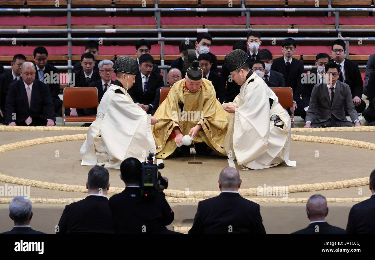 The Dohyo Matsuri, a Shinto ritual for sumo wrestling, is held the day ...