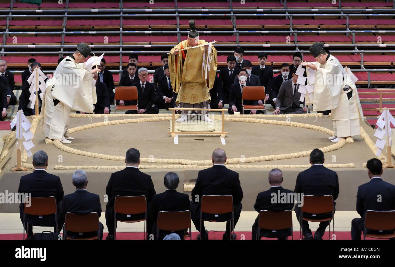 The Dohyo Matsuri, a Shinto ritual for sumo wrestling, is held the day ...