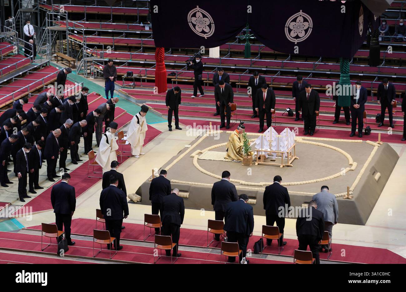 The Dohyo Matsuri, a Shinto ritual for sumo wrestling, is held the day ...