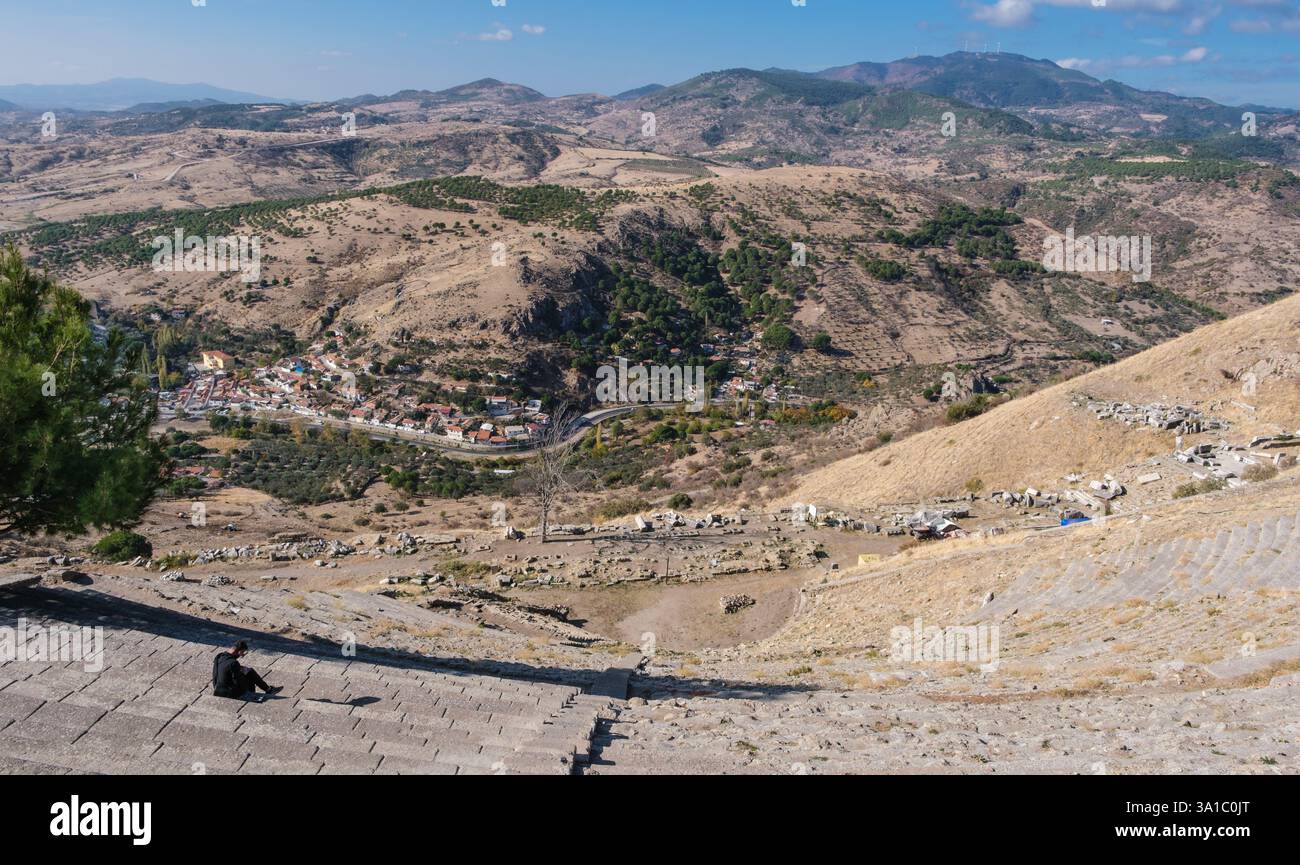 Turkey, Turkiye. Theater of Pergamon, 3rd. Century B.C., the steepest ...