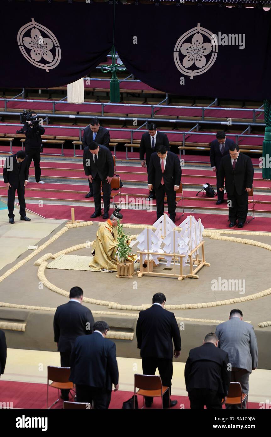 The Dohyo Matsuri, a Shinto ritual for sumo wrestling, is held the day ...