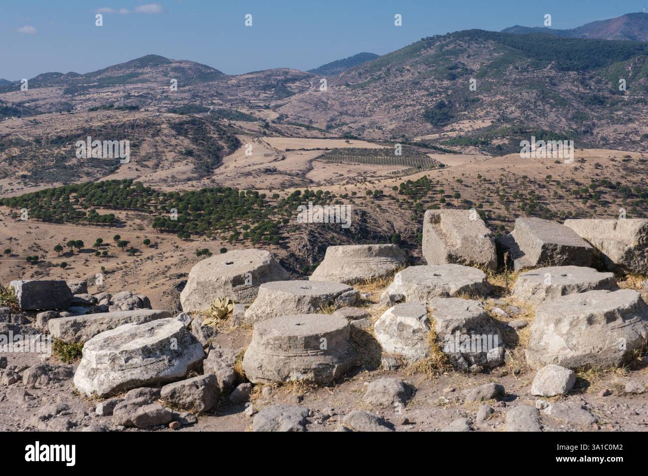 Pergamon, Turkey, Turkiye. Countryside View from the Acropolis of ...