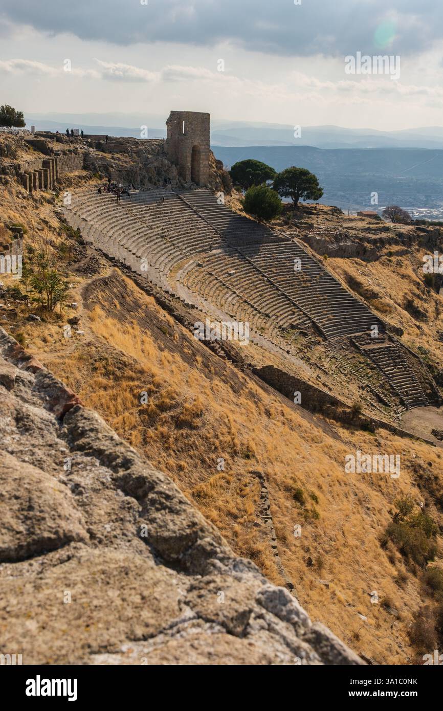 Turkey, Turkiye. Theater of Pergamon, 3rd. Century B.C., the steepest ...
