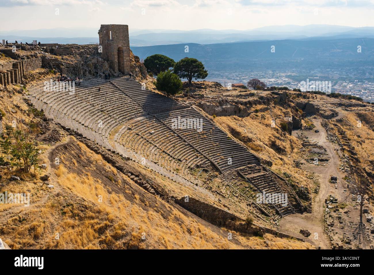 Turkey, Turkiye. Theater of Pergamon, 3rd. Century B.C., the steepest ...