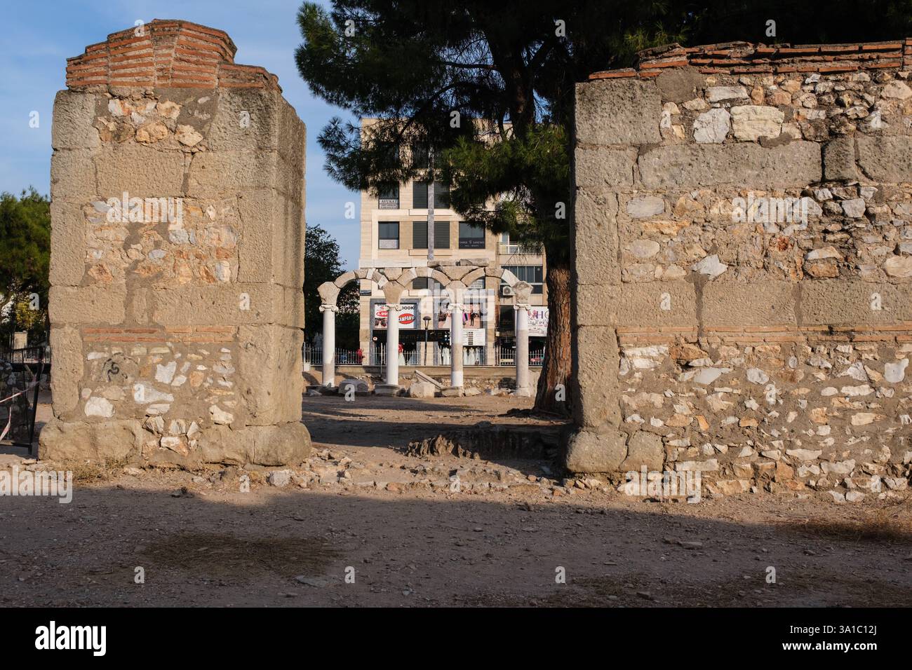 Akhisar, Turkey, Turkiye. Ruins of the Byzantine Basilica of Thyateira ...