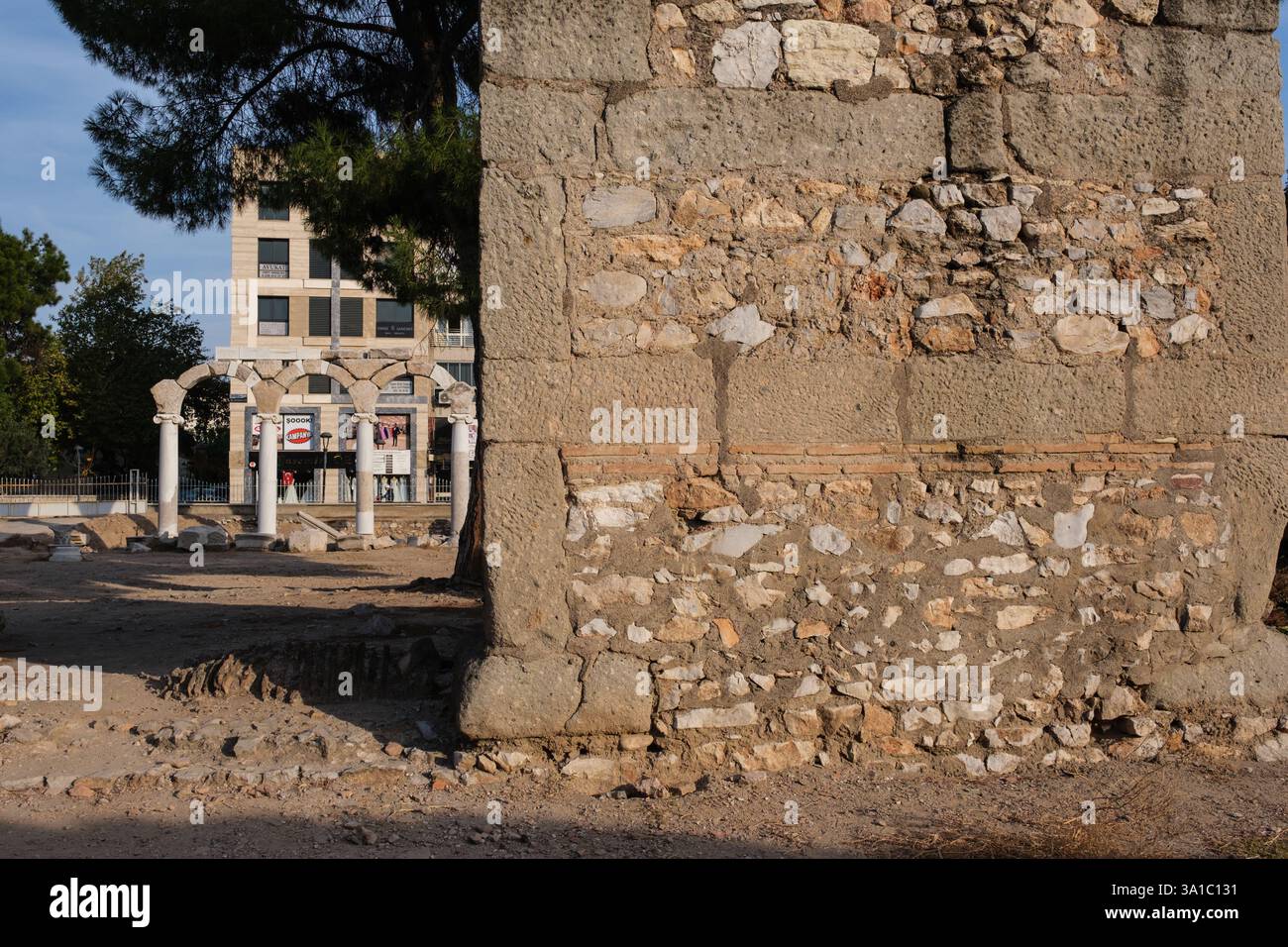 Akhisar, Turkey, Turkiye. Ruins of the Byzantine Basilica of Thyateira ...