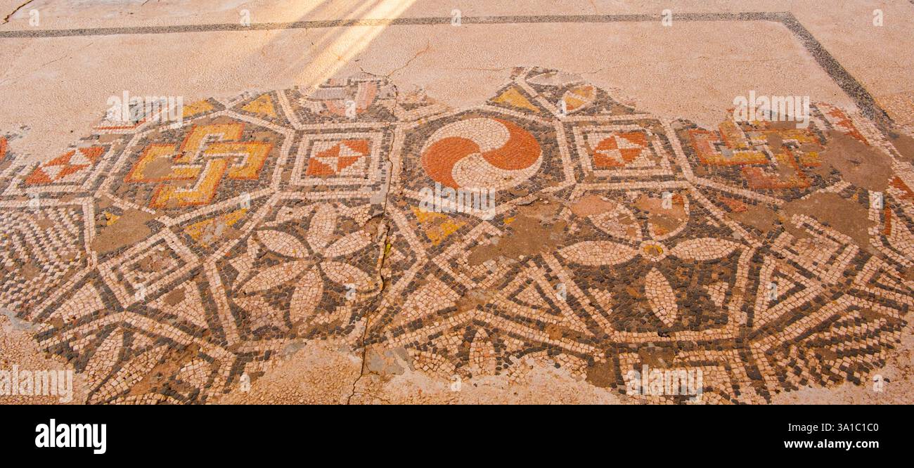 Sardis, Turkey, Turkiye. Mosaics inside the Sardis Synagogue Stock ...