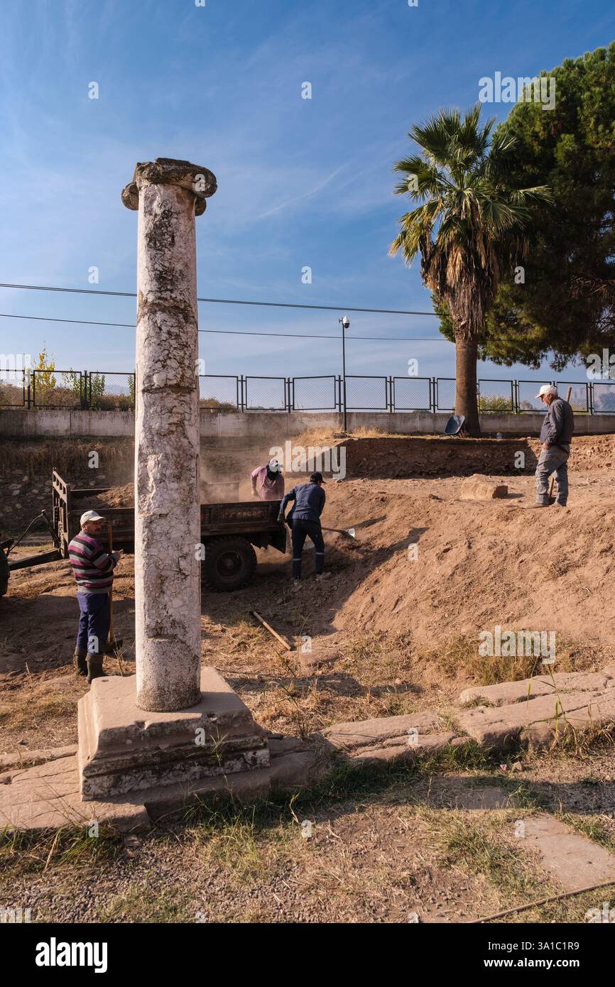Sardis, Turkey, Turkiye. Archaeological Laborers Excavating New Area ...